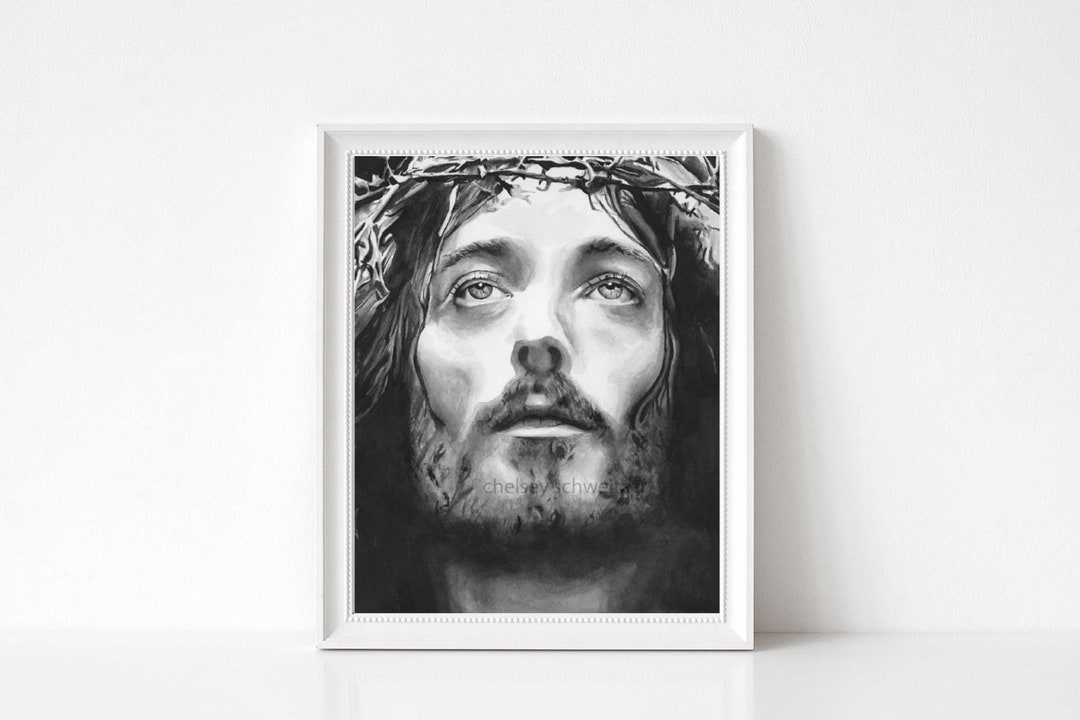 Jesus Wall Art, Jesus Head Painting, Christian Wall Art, Jesus Picture ...