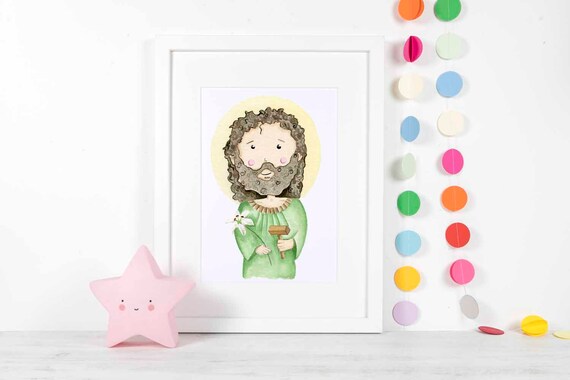 St. Joseph Catholic Prints Catholic Wall Art Catholic Kids | Etsy