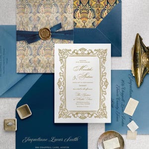 Gold Regency Era Wedding Invitation Baroque Victorian Theme, Vintage ...