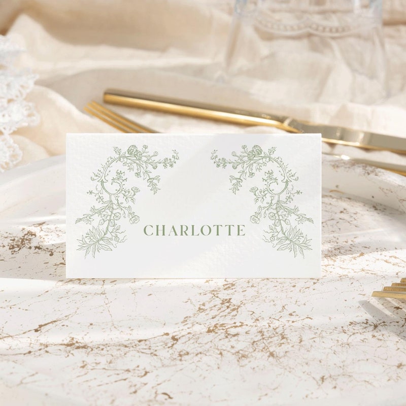 Watercolor Name Card - Etsy