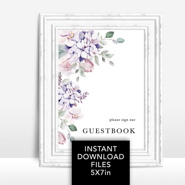 Lavender Guest Book - Etsy