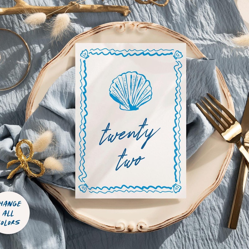 Beach Wedding Table Numbers - Etsy