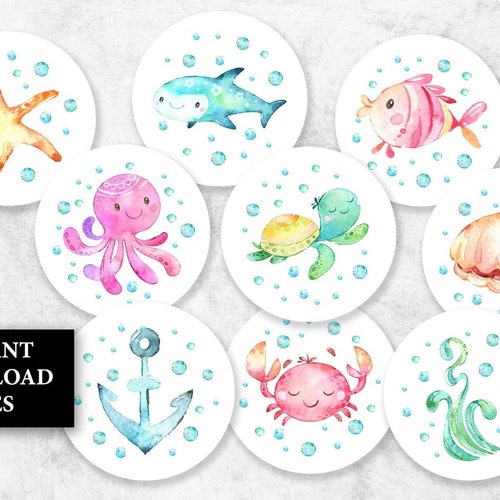 Under the Sea Baby Shower Cupcake Toppers Printable Under the - Etsy
