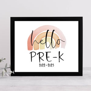 Girl First Day of PRE-K Sign PRINTABLE 1st Day of School Sign - Etsy