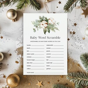 Baby Word Scramble Game Winter Baby Shower Game Printable, Gender ...
