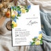 Blue Tiles Lemon Baptism Invitation Citrus Christening Invitation ...