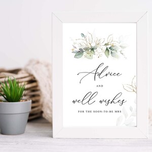 Advice and Wishes for the Bride Sign Greenery Bridal Shower - Etsy