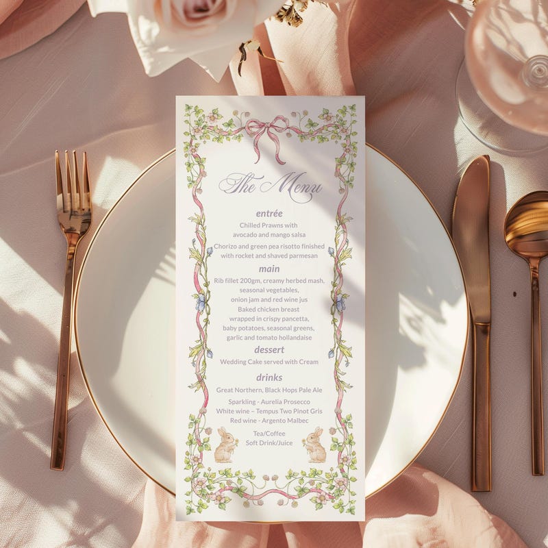 Baptism Brunch Menu Cards - Etsy