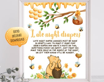 8x10 Classic Winnie the Pooh Party Poster Decoration / Late Night ...