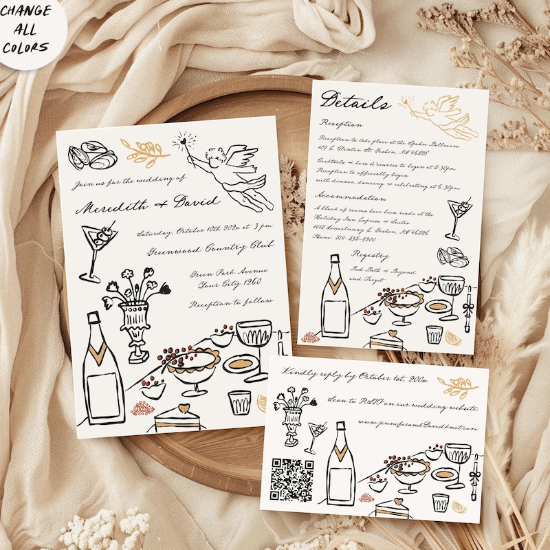 Hand Drawn Invite - Etsy