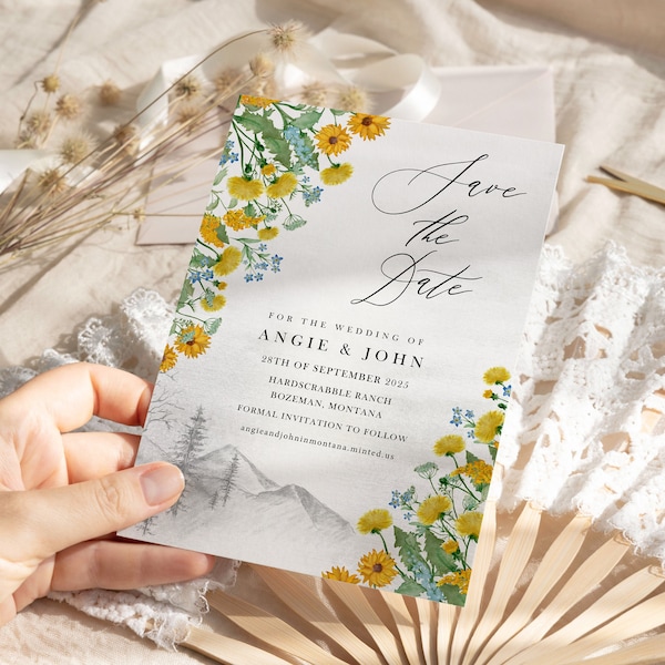 Flower Save the Date - Etsy