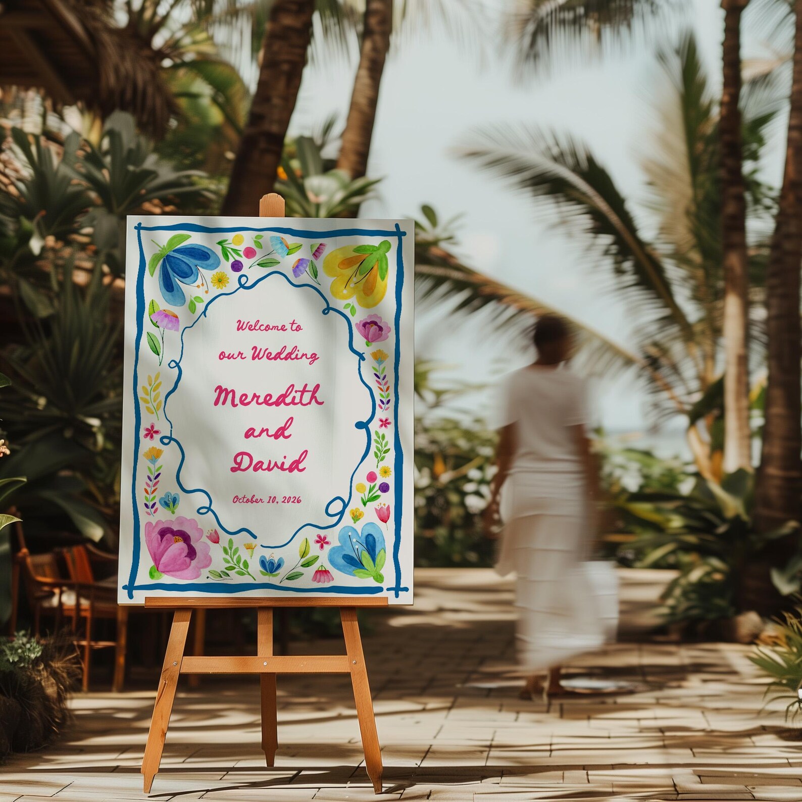 Fiesta Place Cards: Hand-drawn Floral Bridal/baby Shower Name Cards ...