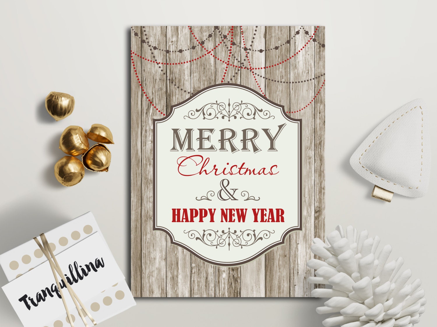 Christmas Card Printable Holiday Card Happy new Year Card | Etsy