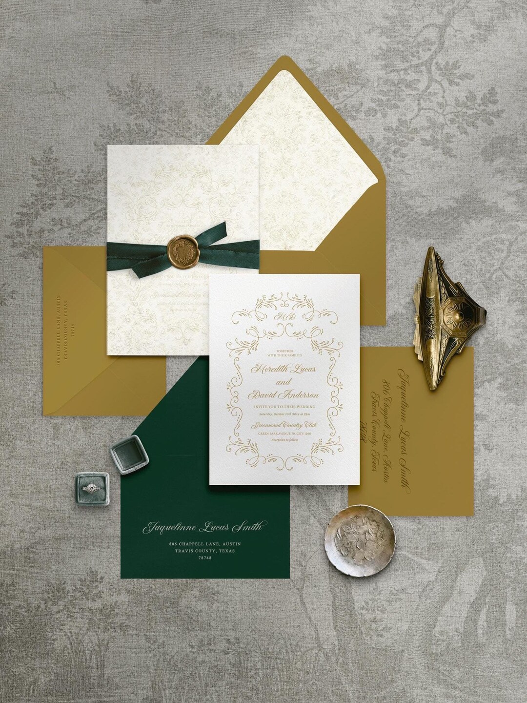 Regency Wedding Invitation, Gold Vintage Frame Victorian Wedding Invite ...