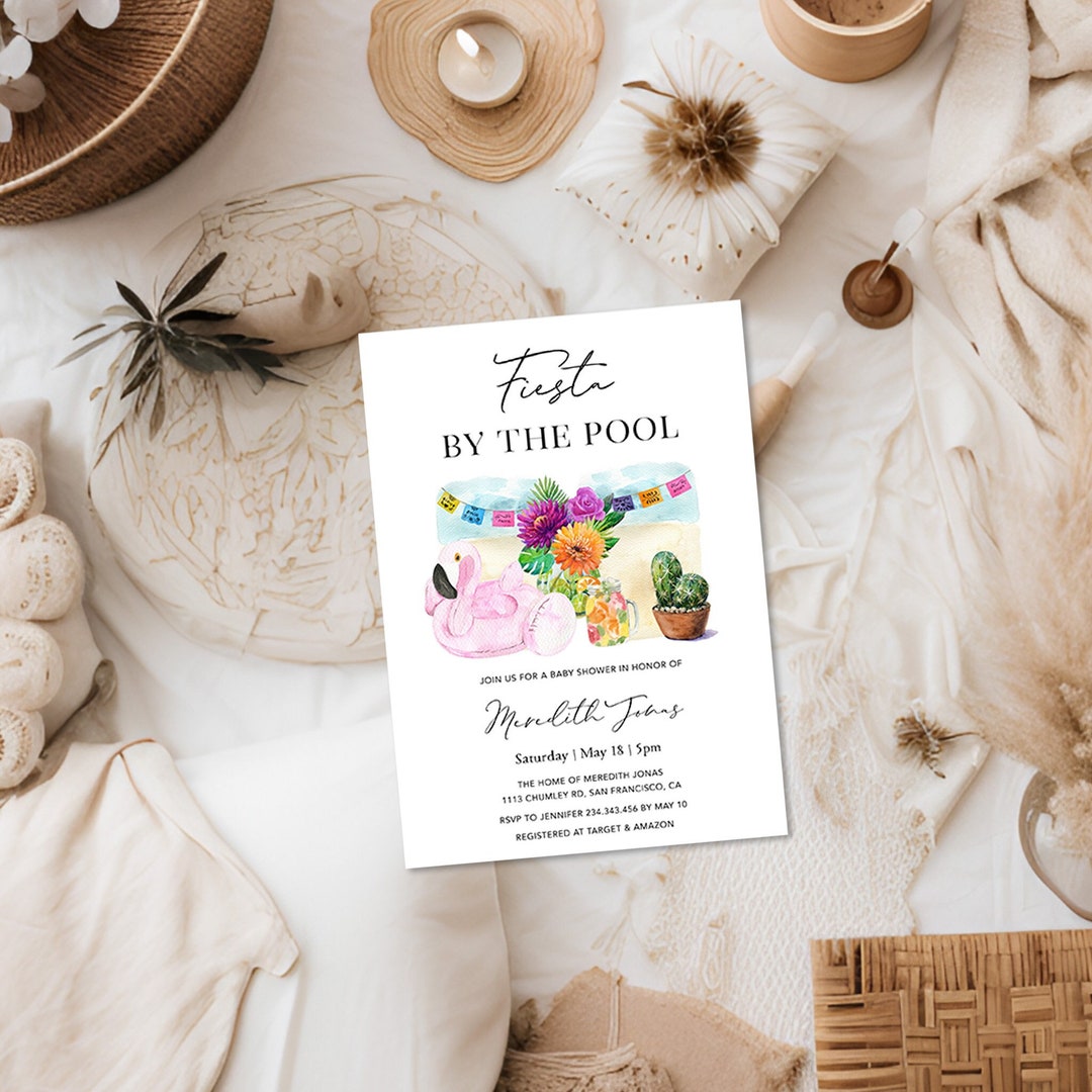 Pool Party Baby Shower Invitation Template, Pool Fiesta Baby Shower ...