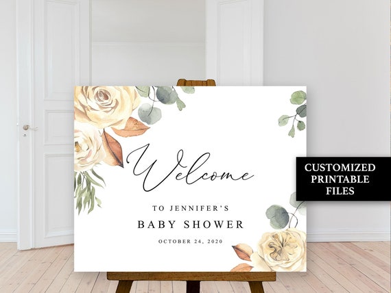 Baby Shower Welcome sign PRINTABLE Girl baby shower | Etsy