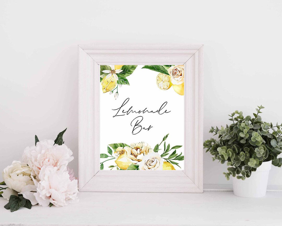 Lemonade Bar Sign Citrus Bridal Shower Sign Printable Lemons - Etsy