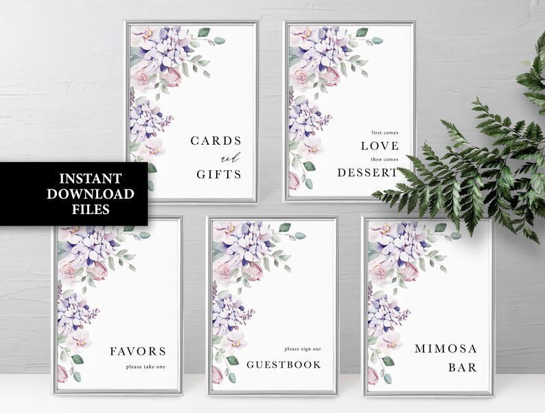 Purple Bridal Shower Games Bundle PRINTABLE Purple Floral | Etsy