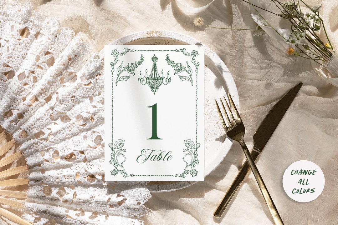 Vintage Table Numbers Botanical Garden Wedding Table Decor, Victorian ...