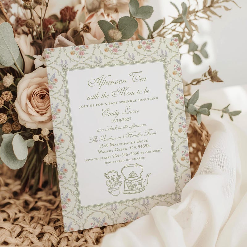 High Tea Sprinkle Invite - Etsy