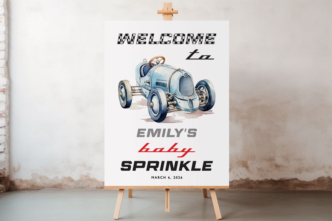 Race Car Baby Sprinkle Welcome Sign Boy Sprinkle Decoration - Etsy UK