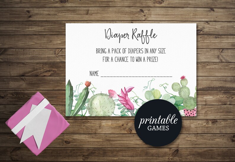 Fiesta Diaper Raffle Ticket Printable Fiesta Baby Shower Game | Etsy