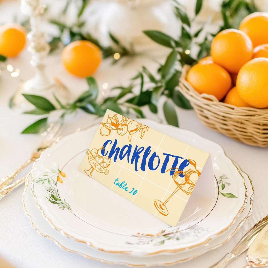 Italian Citrus Bachelorette Invitation & Itinerary, Hand-drawn Oranges ...