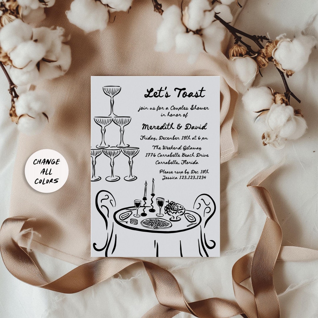 Hand Drawn Couples Shower Invitation, Handwritten Co Ed Shower Invite ...