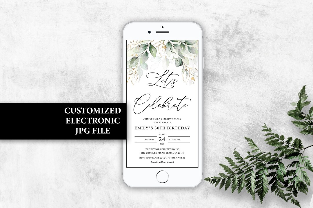 Evite Birthday Invitation Electronic Birthday Invitation - Etsy