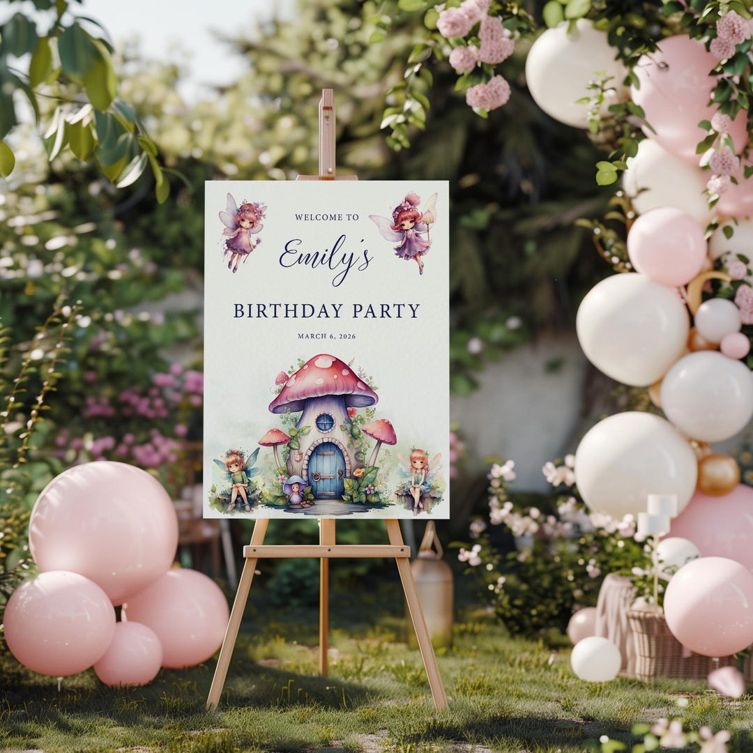 Fairy Welcome Sign Garden Fairy Birthday Sign Enchanted Forest Magical ...