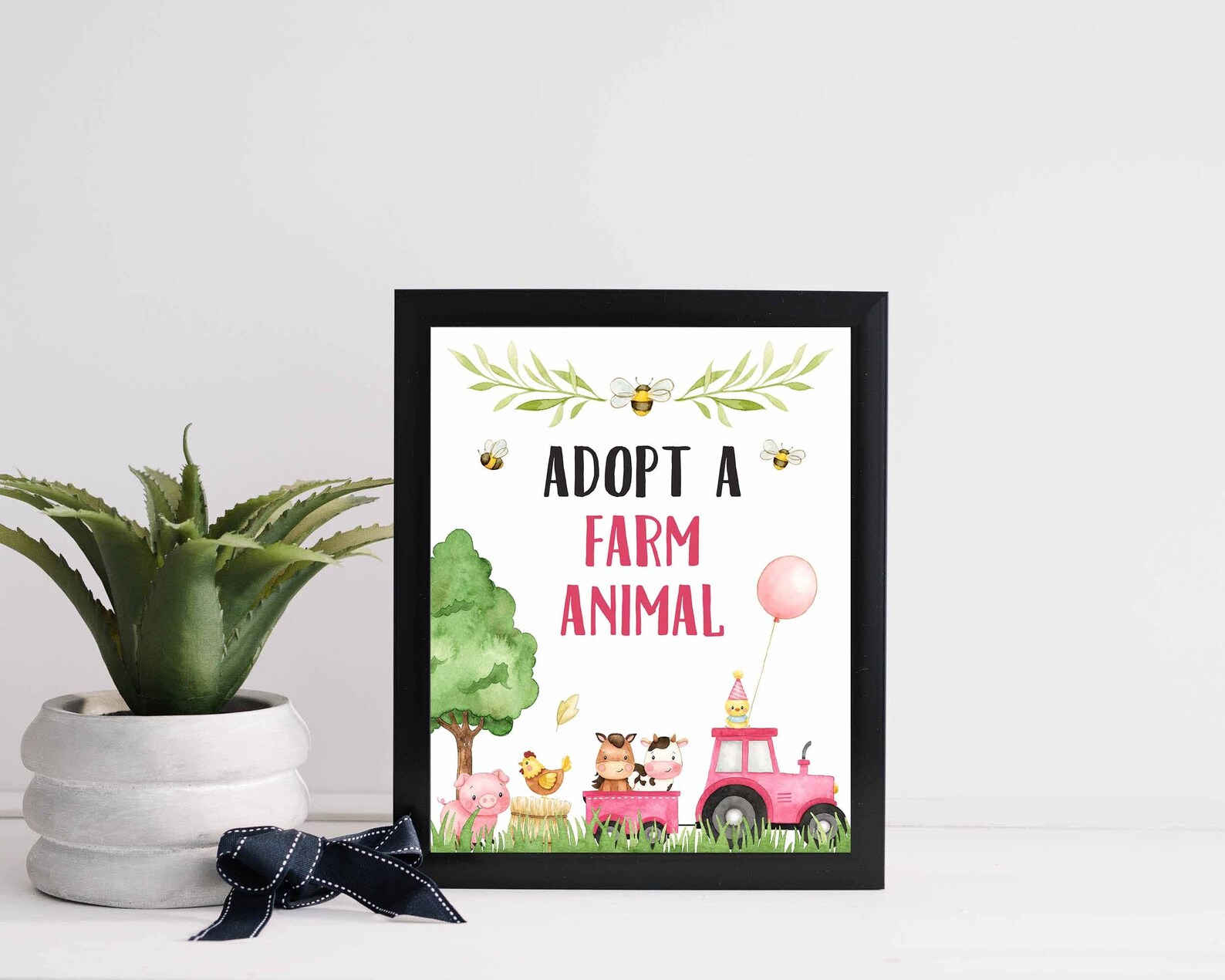 Adopt a Farm Animal Sign Farm Birthday Sign Printable Farm | Etsy