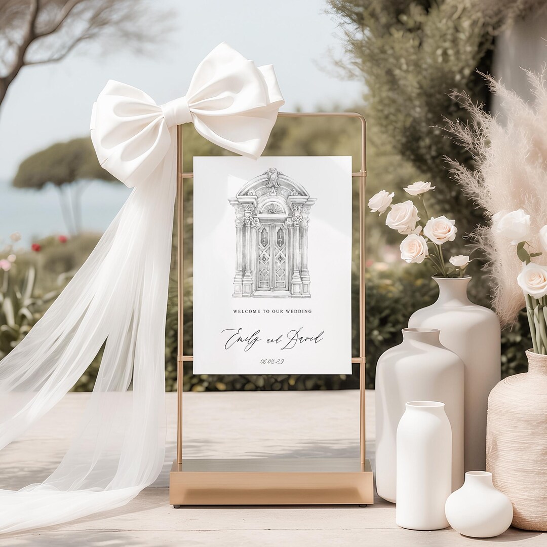 Wedding Welcome Sign Template Minimalist Wedding Sign, Ancient Greek ...