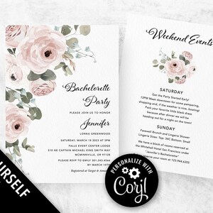 Pink Floral Wedding Invitation Spring Summer Wedding Suite | Etsy