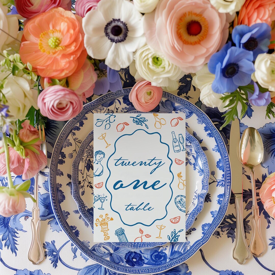 Italian Wedding Table Numbers Citrus Mediterranean Wedding Decor ...