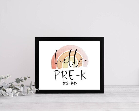Girl First Day of PRE-K Sign PRINTABLE 1st Day of School Sign - Etsy