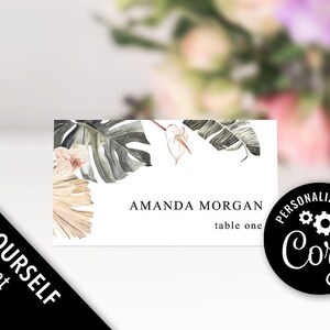 Tropical Welcome Sign Bridal Shower Palm Leaf Welcome Poster Printable ...