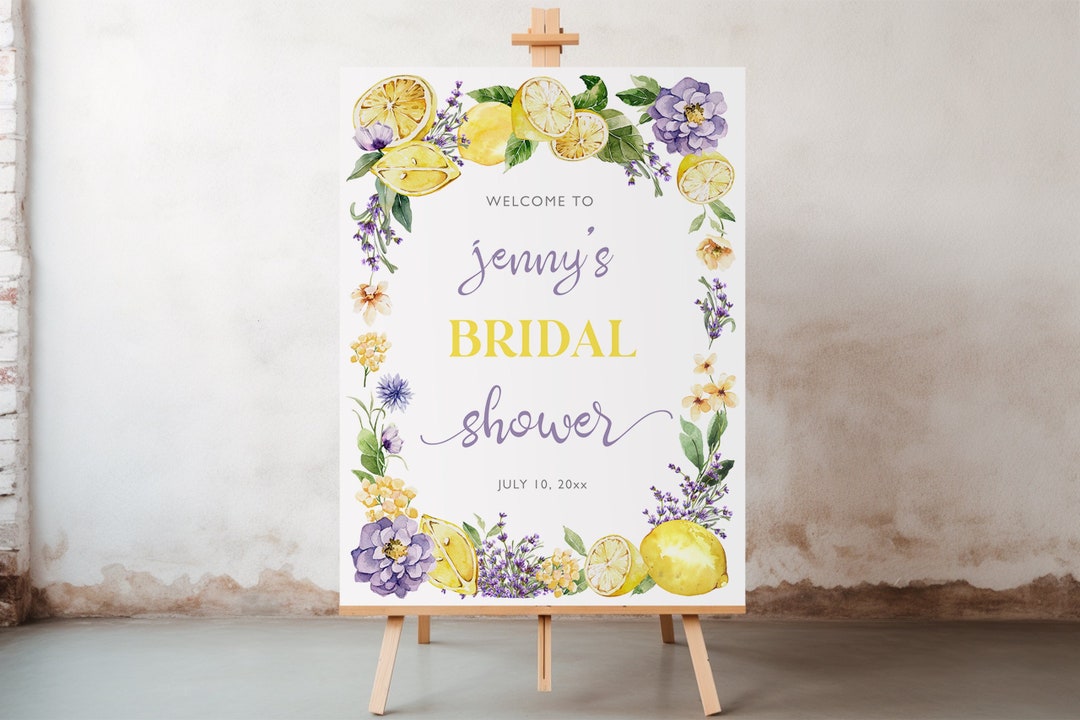 Citrus Welcome Sign Lemon Bridal Shower Sign Template, Spring Summer ...