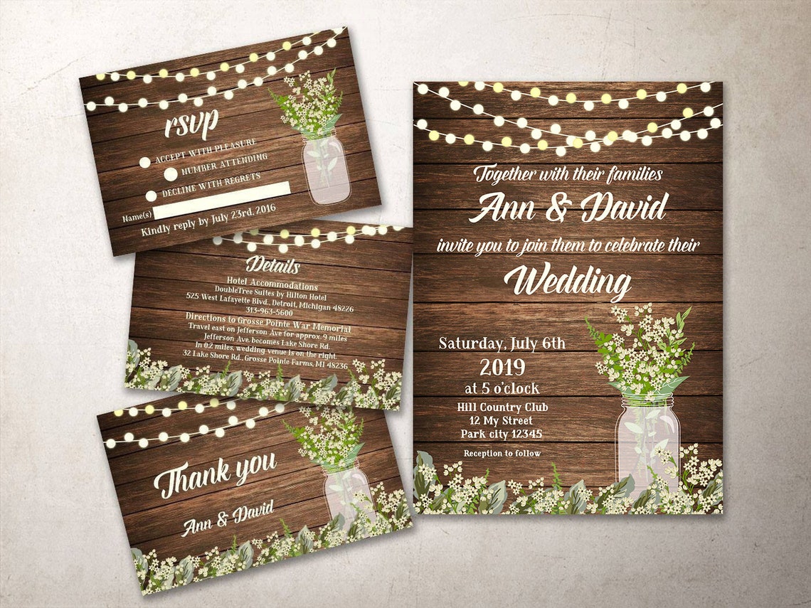 Rustic Save the Date Card Printable Rustic Wedding Save the - Etsy