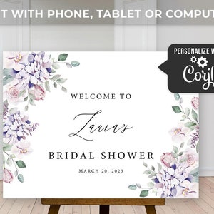 Purple Bridal Shower Games Bundle PRINTABLE, Purple Floral Wedding ...