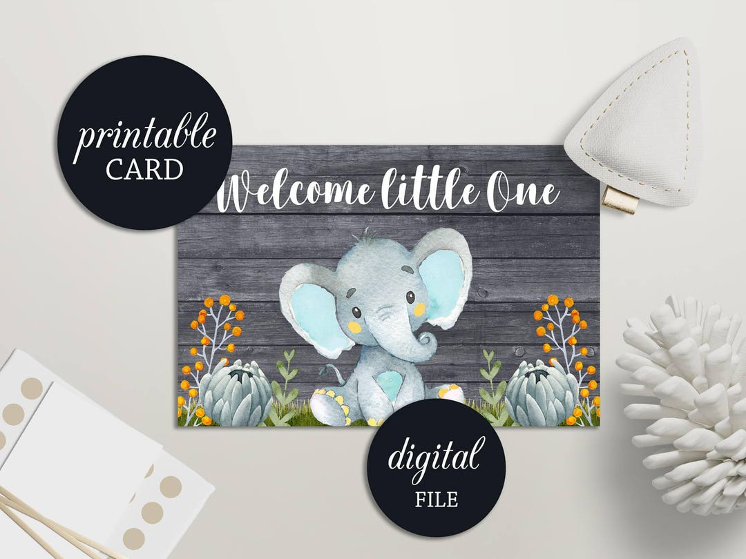Welcome Little One Card Printable Welcome Baby Card New Baby - Etsy