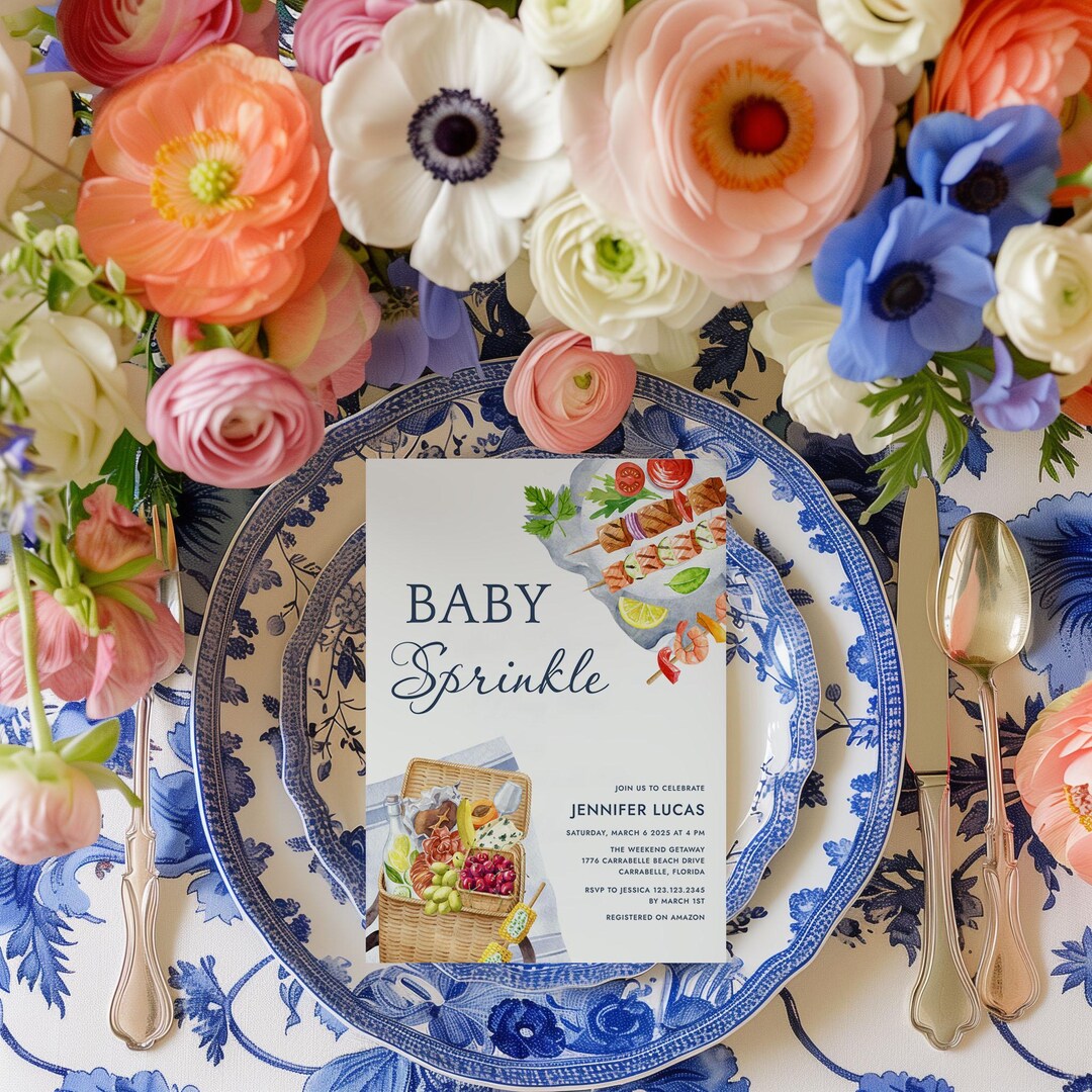 BBQ Baby Sprinkle Invitation Boy Girl Baby-q Sprinkle Invite, Picnic ...