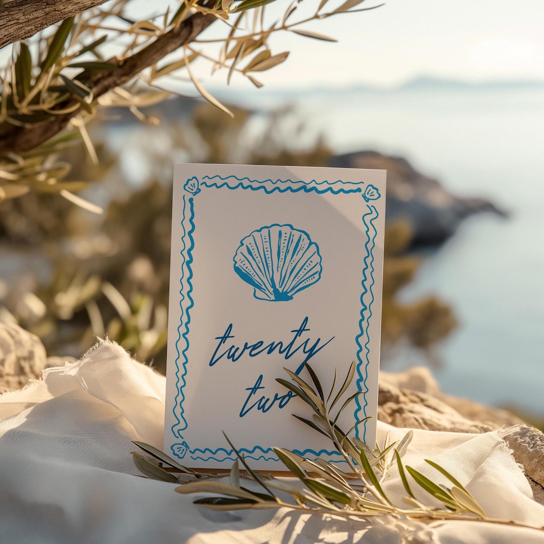Coastal Seashell Table Numbers: Beach Wedding Decor Digital Download ...