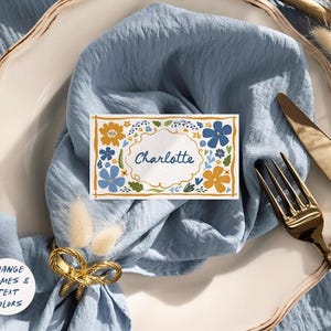 Blue Green Floral Wedding Invitation Suite, Whimsical Hand-drawn ...