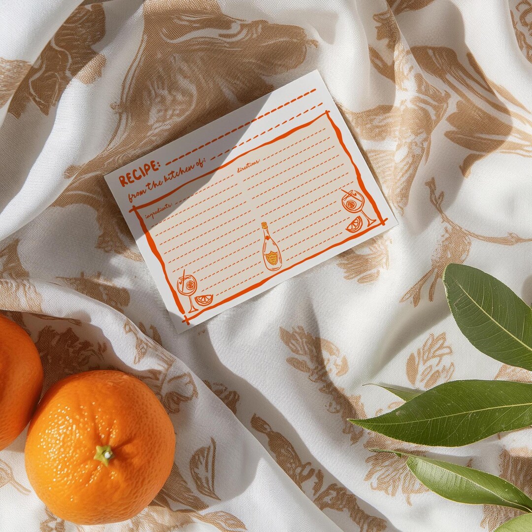 Editable Recipe Card Spritz Bridal Shower Recipe Cards, Love at First ...