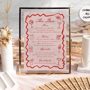 Hand Drawn Wedding Signature Drinks Sign, Handwritten Drink Bar Menu ...