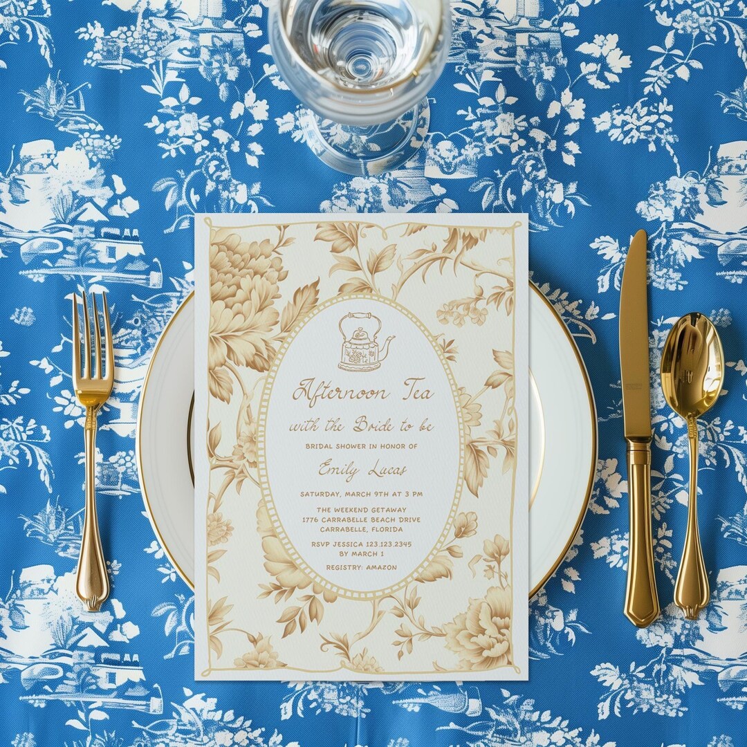 Afternoon Tea Bridal Shower Invitation Garden High Tea With the Bride ...