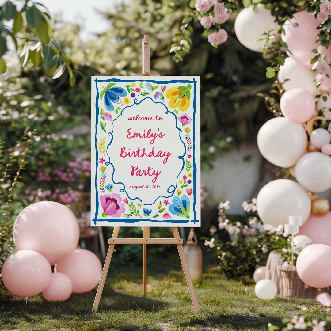 Birthday Fiesta Welcome Sign Mexican Fiesta Party Sign, Women Garden ...