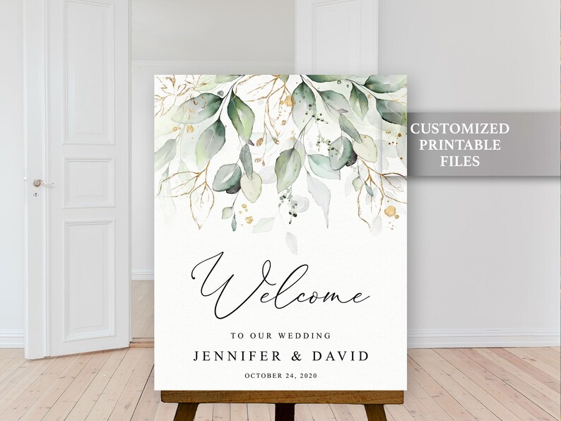 Greenery Wedding Menu Printable botanical Menu Cards green | Etsy