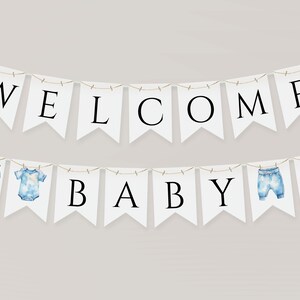 Boy Baby Clothes Baby Shower Invitation Blue Boho Nursery Boy Baby ...