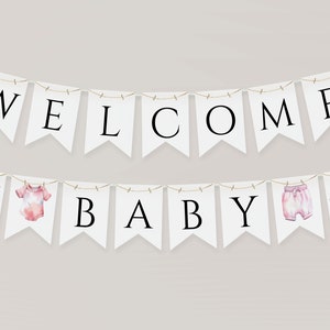 Girl Baby Shower Welcome Sign Pink Floral Baby Shower Decor, Baby ...